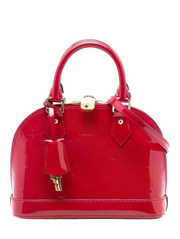LOUIS VUITTON 2014 Monogram Vernis Alma Bb Satchel - Red