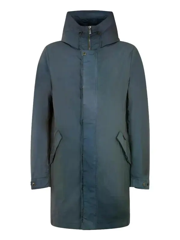 MOORER Hooded Coat - Blue