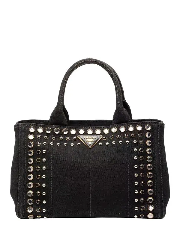 Prada 2000-2013 Small Canapa Bijoux Satchel - Black