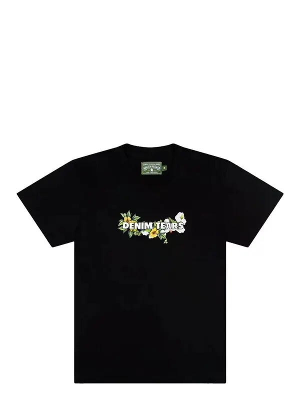 DENIM TEARS Floral Logo T-shirt - Black