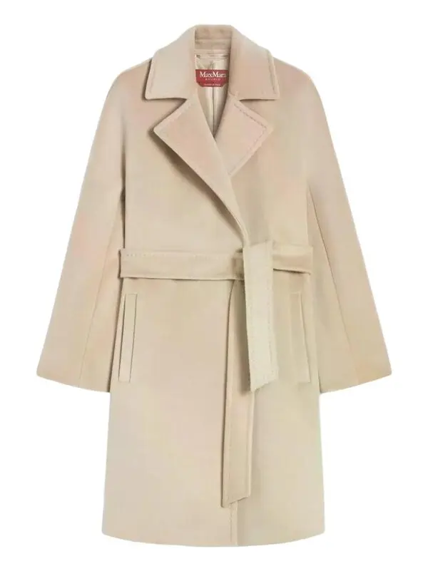 Max Mara Wool Belted Coat - Neutrals