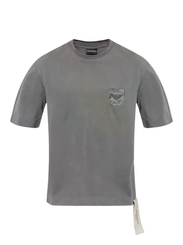 Emporio Armani Logo-patch T-shirt - Grey