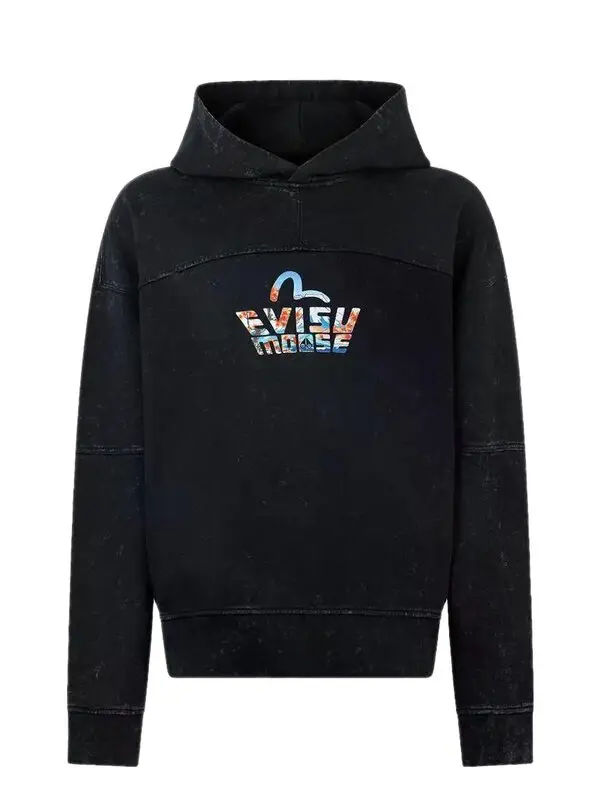 Moose Knuckles X Evisu Printed Hoodie - Black