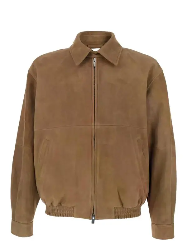 TONYWACK Goat Suede Zip Jacket - Neutrals