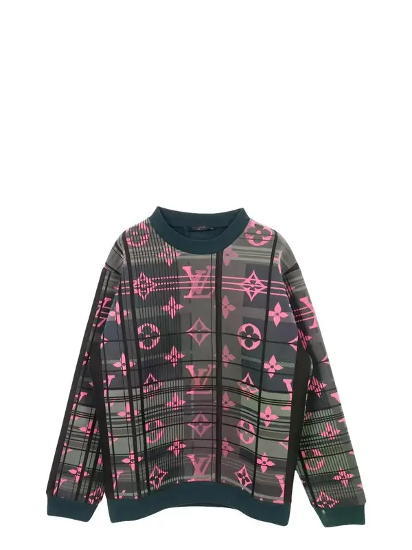 LOUIS VUITTON Monogram-pattern Crew-neck Sweatshirt - Grey