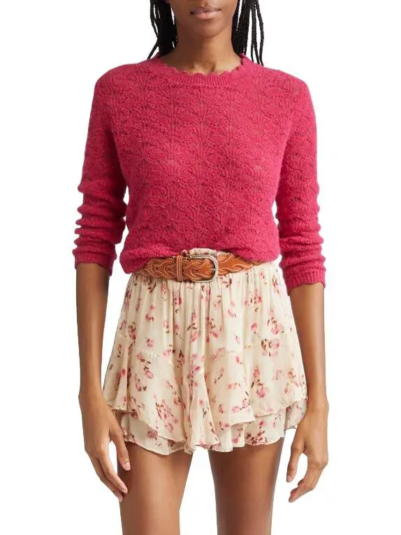 Isabel Marant Leonette Scallop Baby Alpaca Blend Sweater - Fuschia