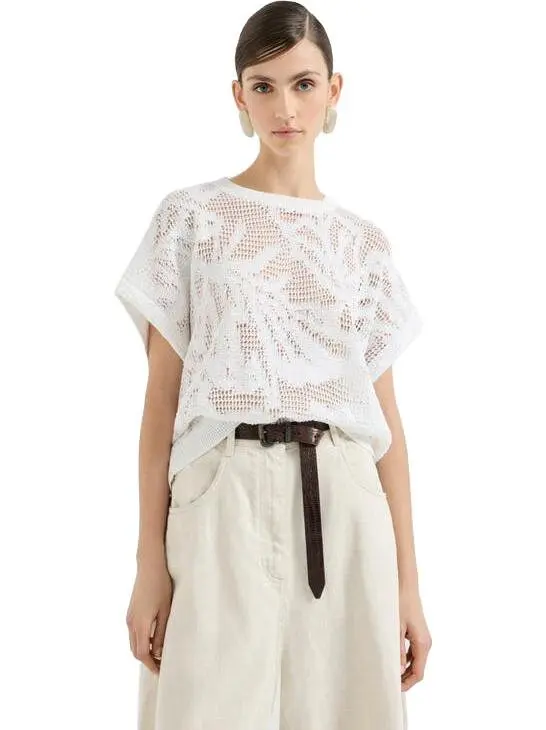Brunello Cucinelli Water Lilies T-shirt - White