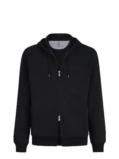 Brunello Cucinelli Hooded Zip-up Sweatshirt - Black