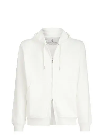 Brunello Cucinelli Hooded Zip-up Sweatshirt - Off-white