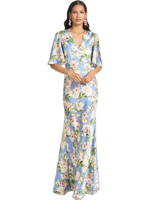 Sachin & Babi Mae Printed Gown - Twilight Camellia