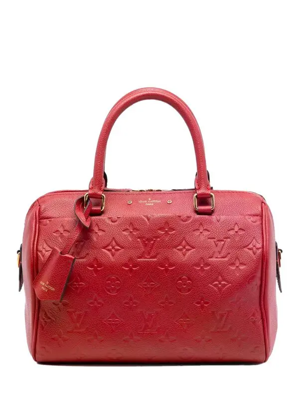 LOUIS VUITTON 2016 Monogram Empreinte Speedy Bandouliere 25 Satchel - Red