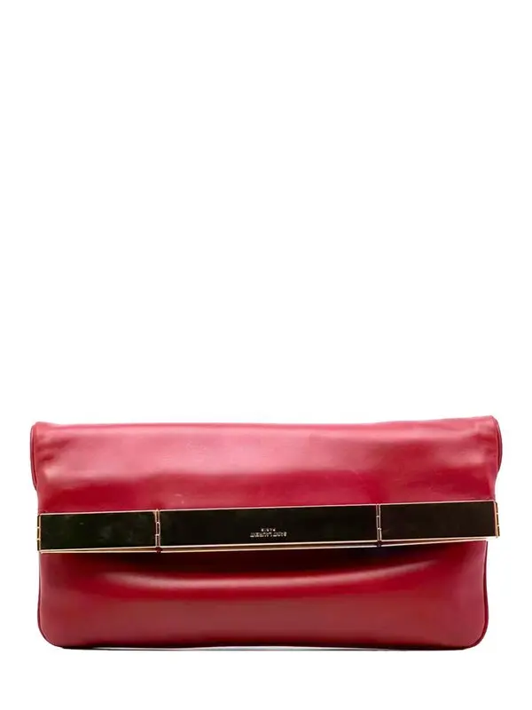 Saint Laurent 2000-2012 Smooth Calfskin Courtney Flap Clutch Bag - Red