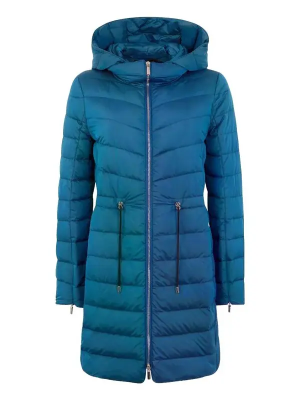 MOORER Quilted Hooded Coat - Blue