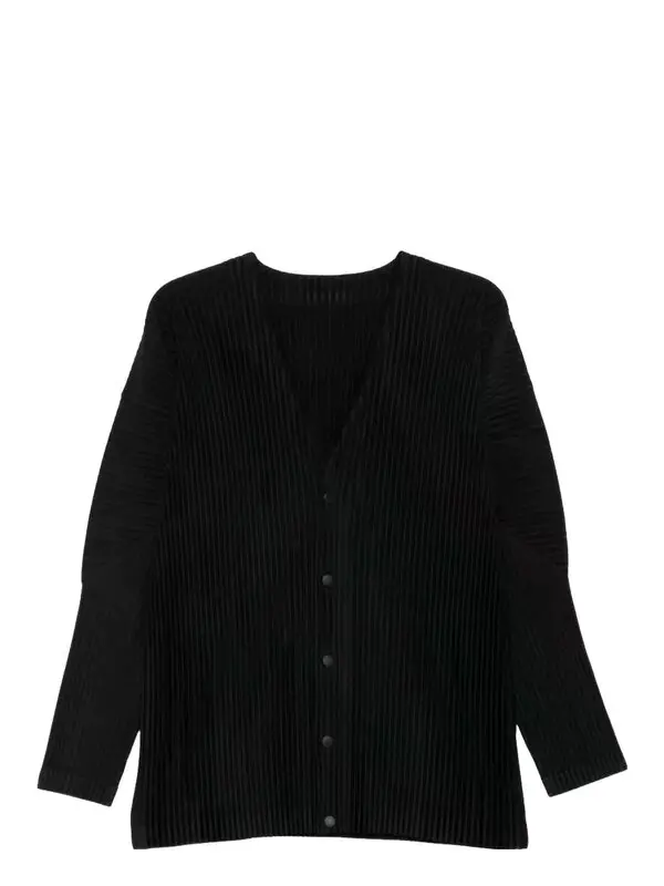 Issey Miyake Basics Buttoned Pleated T-shirt - Black