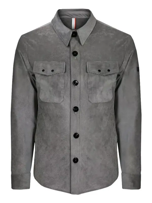 PMDS PREMIUM MOOD DENIM SUPERIOR Velvet Chest Pockets Shirt Jacket - Grey