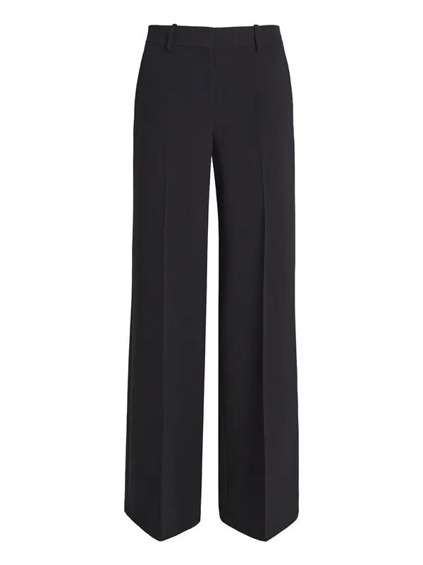 Theory Stretch Wide-leg Tailored Trousers - Black
