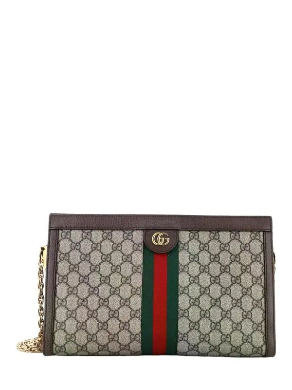 Gucci Ophidia Chain Gg Coated Canvas Medium Shoulder Bag - Brown
