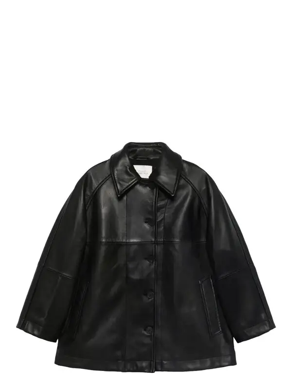 Studio Nicholson Ridger Leather Coat - Black
