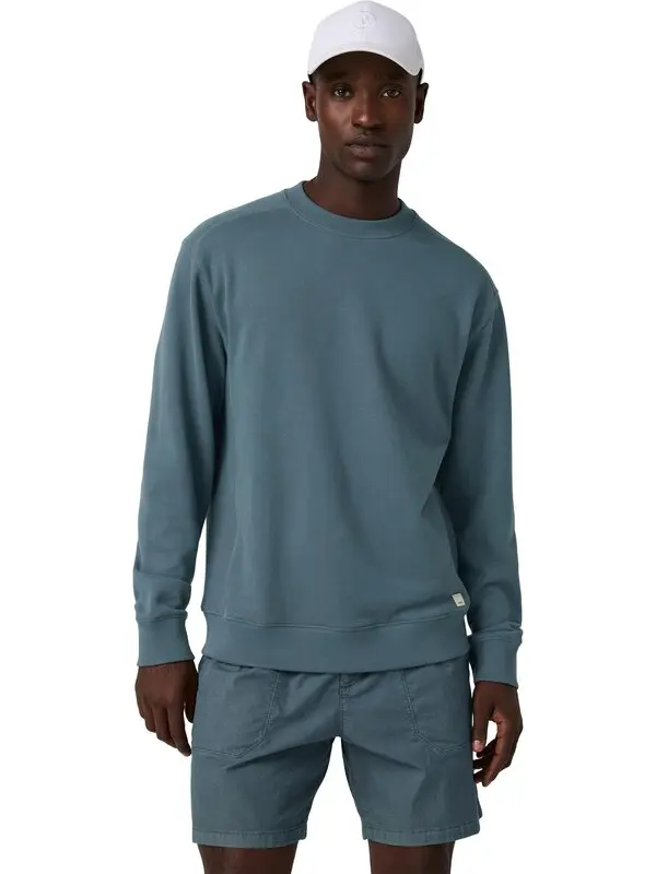 Vuori Cypress Vintage Crew Neck Fleece Pullover - Blue Sea