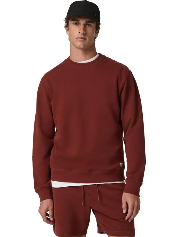 Vuori Cypress Vintage Crew Neck Fleece Pullover - Firebrick