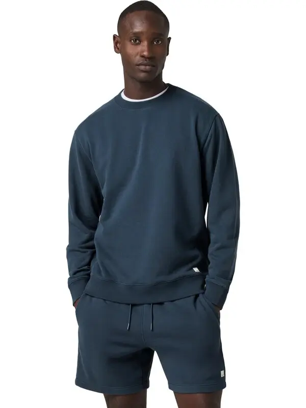 Vuori Cypress Vintage Crew Neck Fleece Pullover - Ocean Blue
