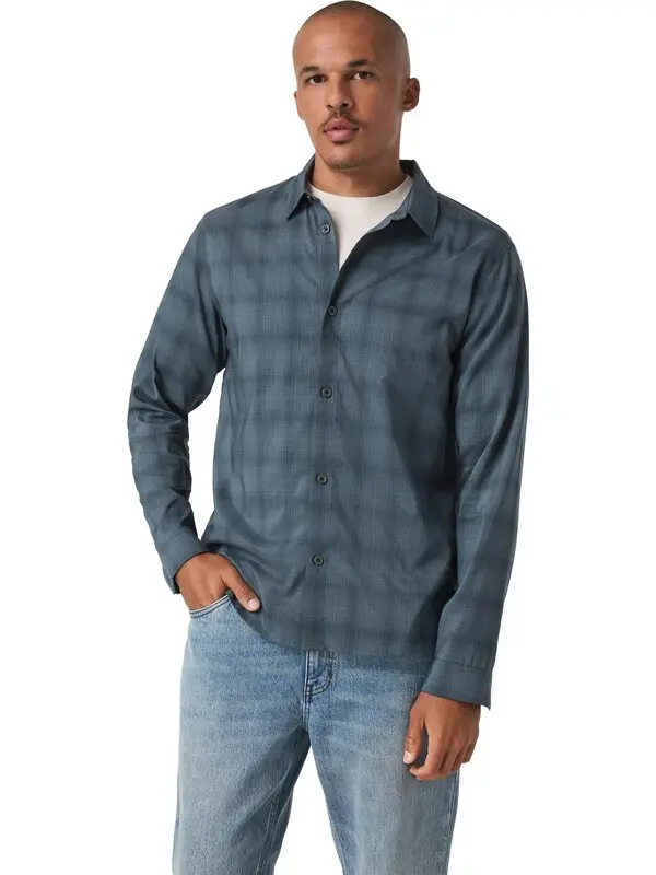 Vuori Ong Seeve Paid Button Down Shirt - Abyss
