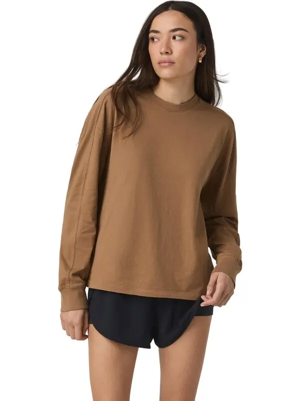 Vuori Long Sleeve Heavyweight Cotton Tee - Acorn