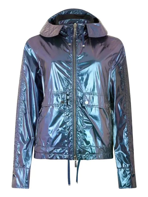 MOORER Hooded Zip Jacket - Blue