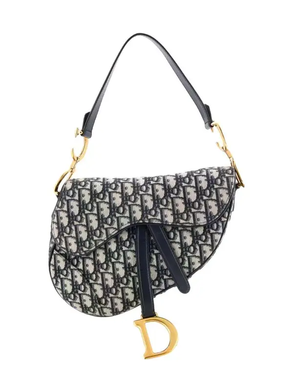 Dior Saddle Handbag Oblique Canvas Medium - Blue
