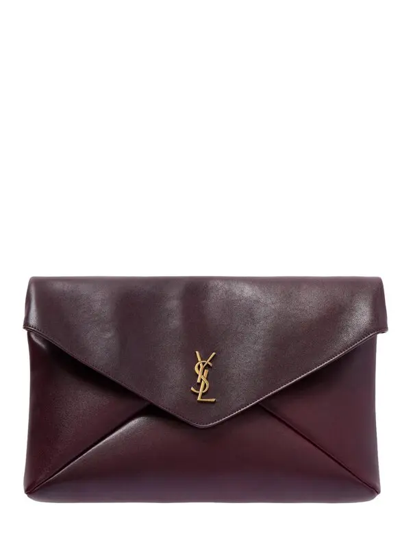 Saint Laurent Cassandre Xxl Envelope Leather Shoulder Bag - Burgundy