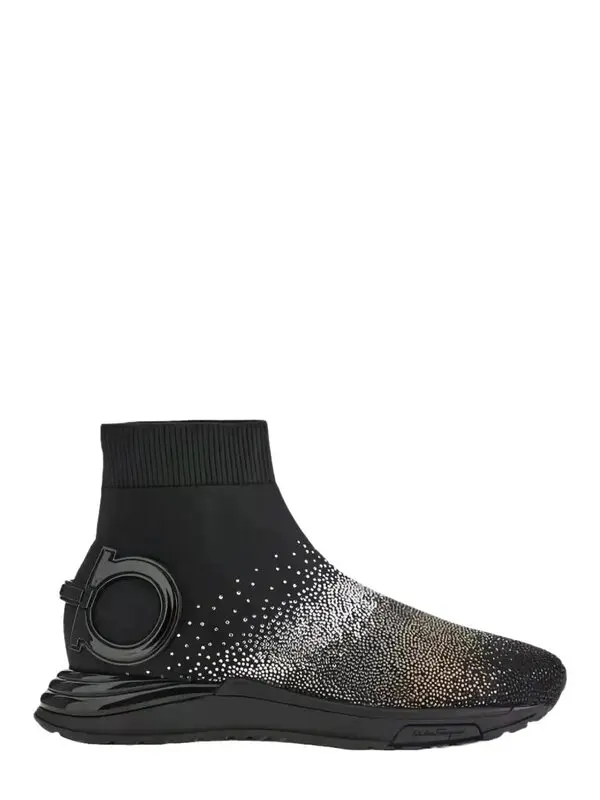 FERRAGAMO Logo-detail Embellished Sneakers - Black