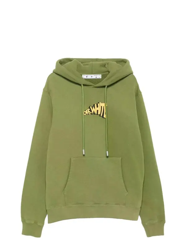 Off-White Arrows-print Hoodie - Green