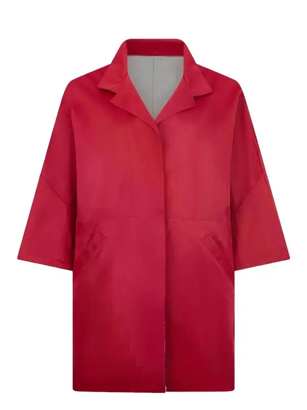 MOORER Oversized Collar Overcoat - Red