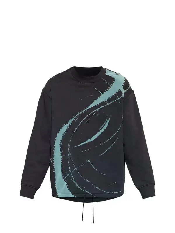 Emporio Armani Graphic-print Drawstring Sweatshirt - Black