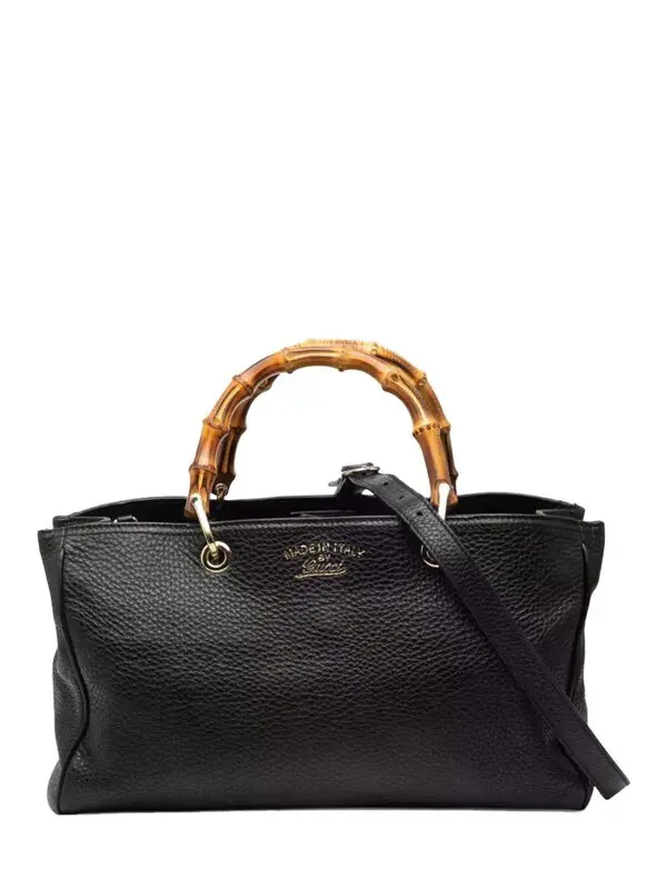 Gucci 2000-2015 Medium Bamboo Shopper Satchel - Black