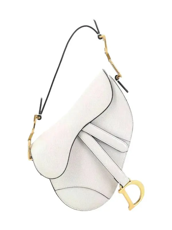 Dior Saddle Handbag Leather Mini Shoulder Bag - White