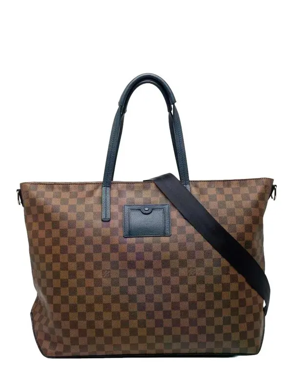 LOUIS VUITTON 2012 Damier Ebene Pocket Cabas Satchel - Blue