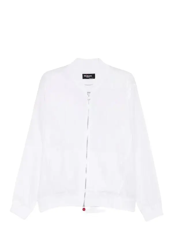 Kiton Linen Bomber Jacket - White