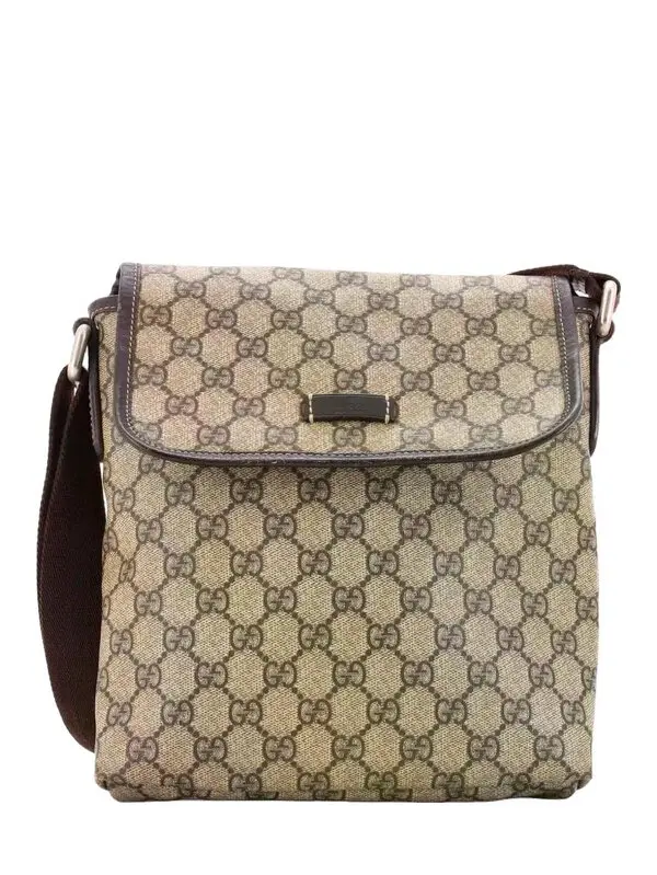 Gucci Flap Messenger Gg Coated Canvas Crossbody Bag - Brown