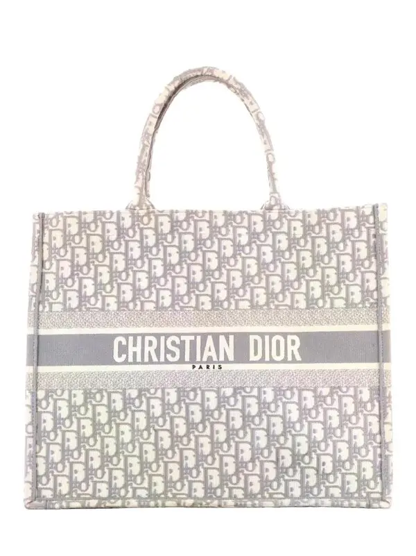 Dior Book Oblique Canvas Large Tote Bag - Grey