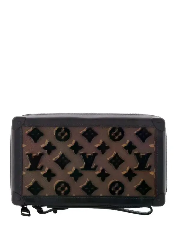 LOUIS VUITTON Soft Trunk Monogram Tuffetage Canvas Clutch Bag - Black
