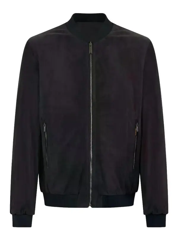 MOORER Zip-up Bomber Jacket - Black