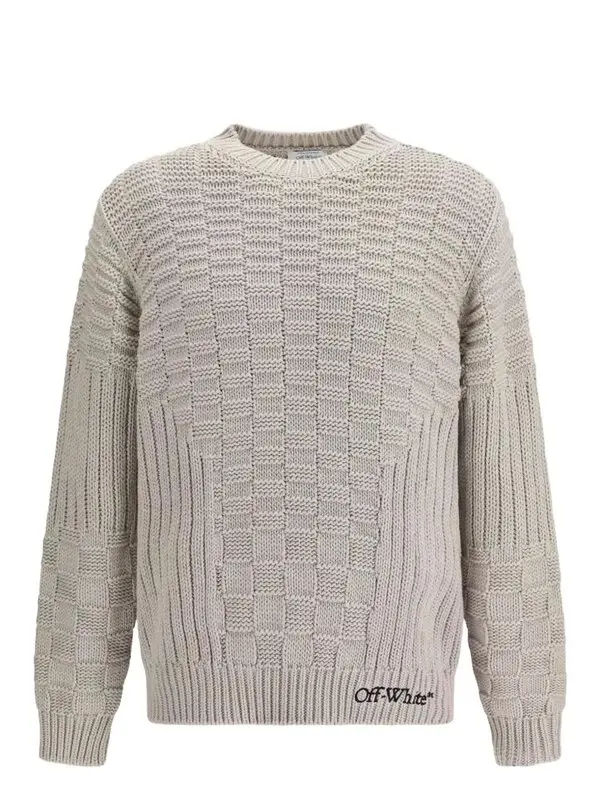Off-White Arrow 3d Stitch Knit Crewneck - Grey