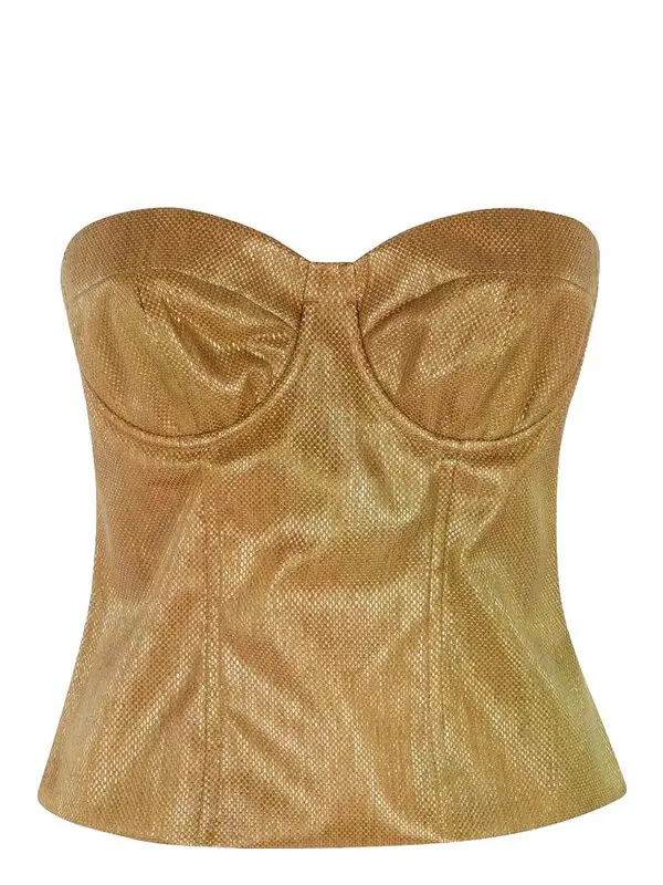 Federica Tosi Strapless Bustier Top - Gold