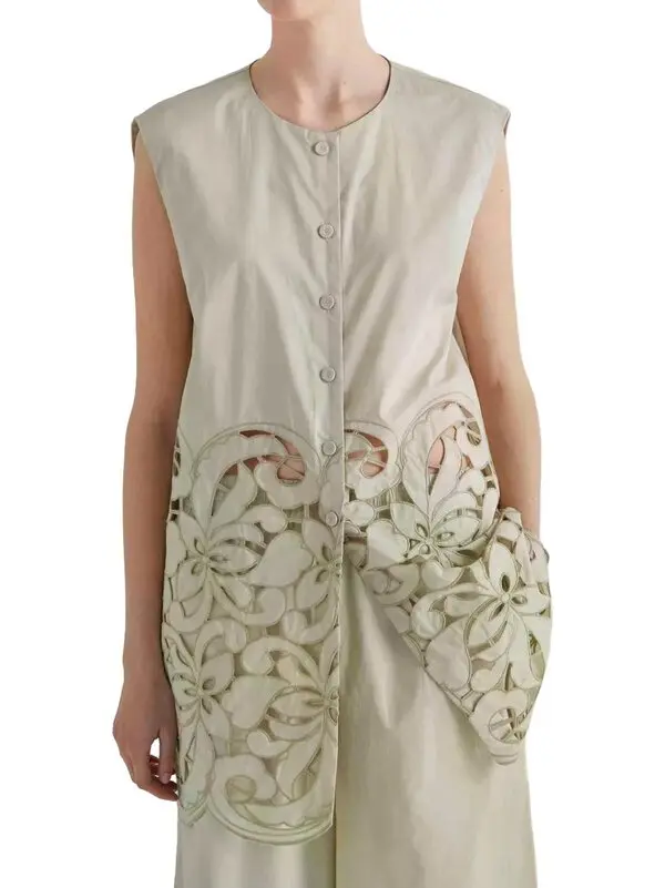 MEIMEIJ Floral Cut-out Blouse - Neutrals