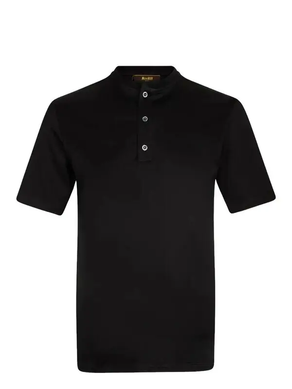 MOORER Button-up T-shirt - Black