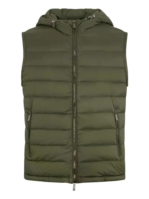 MOORER Zip Sleeveless Gilets - Green