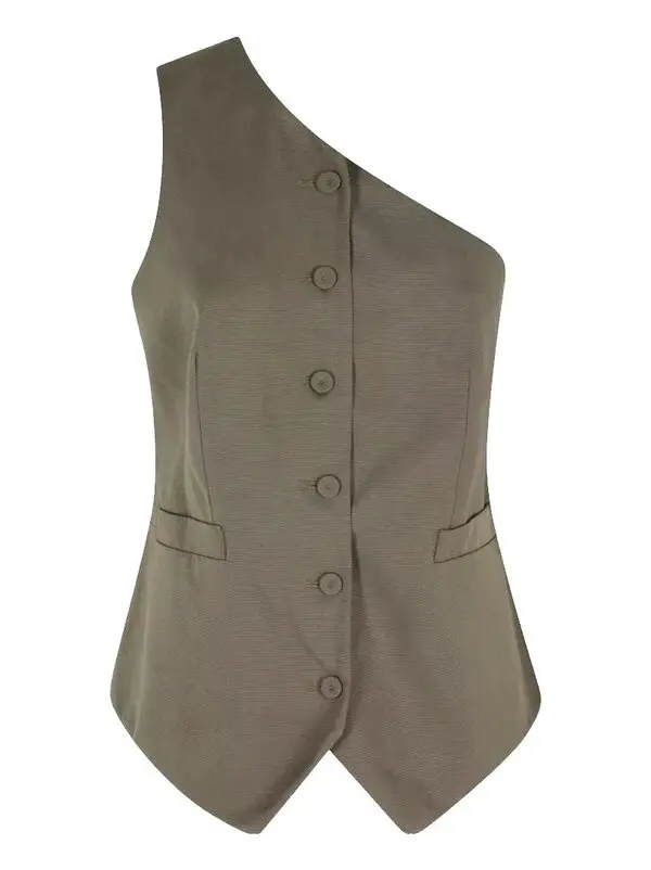 Federica Tosi Buttoned One-shoulder Gilet - Neutrals