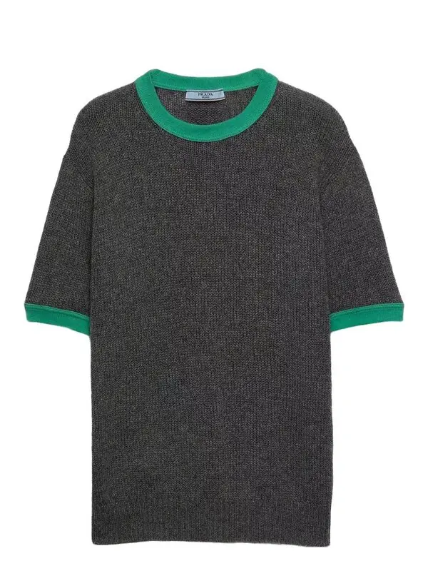 Prada Short Sleeve Cashmere Sweater - Grey