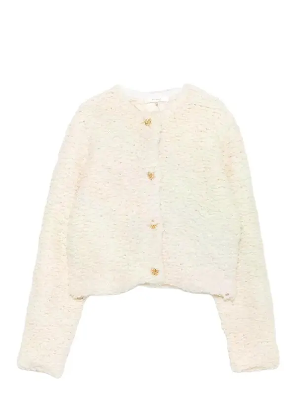FRAME The Shag Buttoned Cardigan - Neutrals